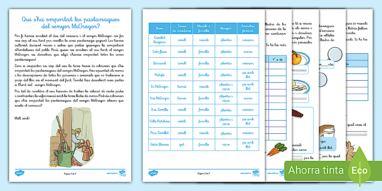 Joc de misteri: Qui s'ha emportat les pastanagues del Sr. McGregor? - Català