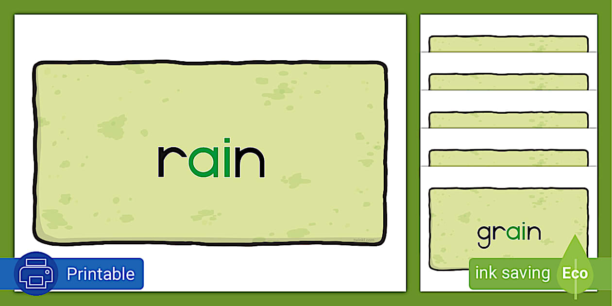 Grade 3 Phonics ai a_e ay Word Wall Cards (teacher made)