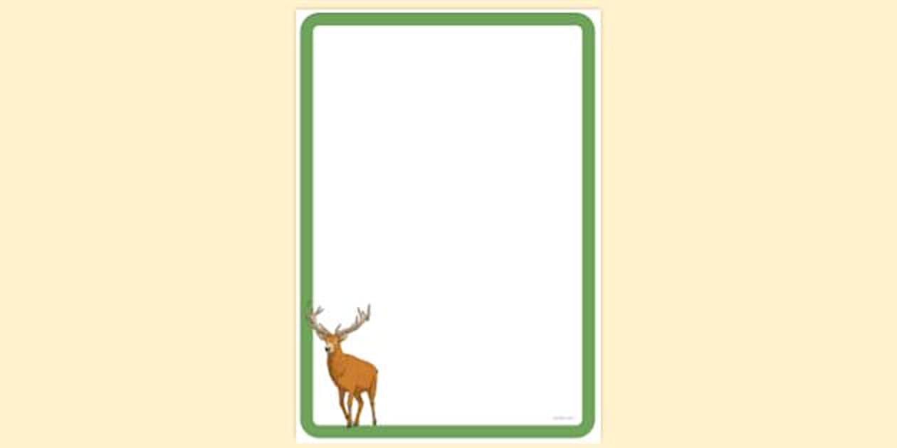 Rampant Red Deer Page Border | Page Borders | Twinkl