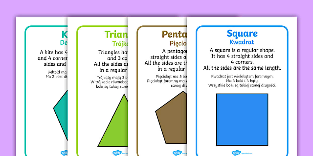 2D Shape Information Posters English/Polish - 2D Shape Information Posters