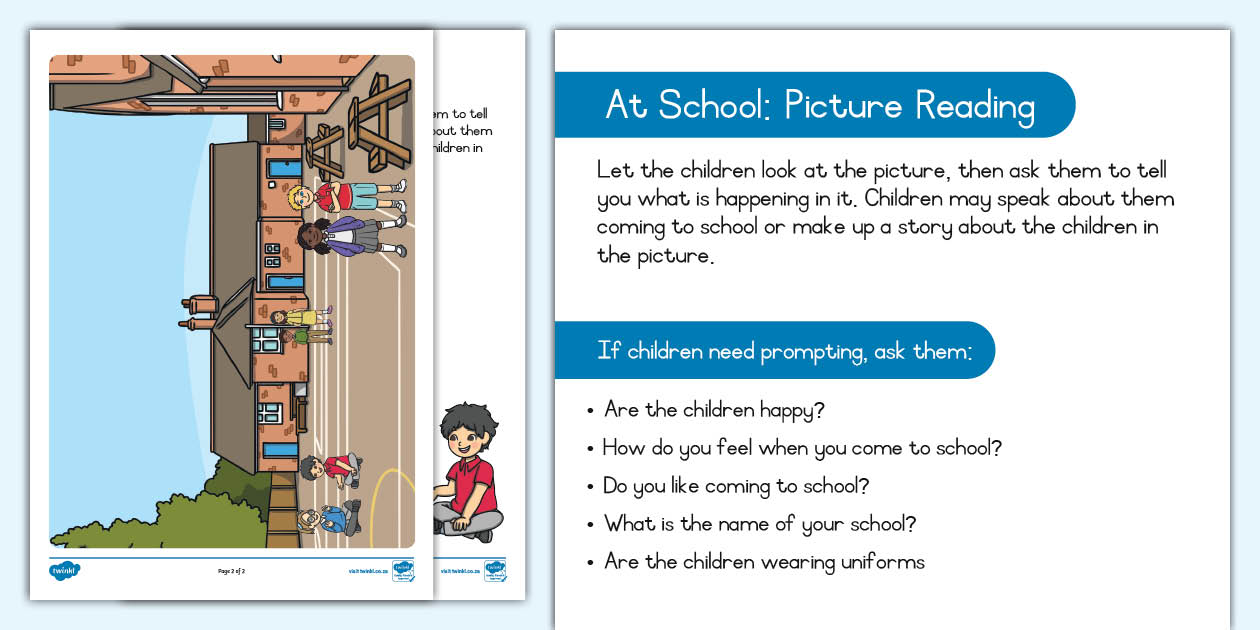 Grade R School and Classroom - At School Picture Reading