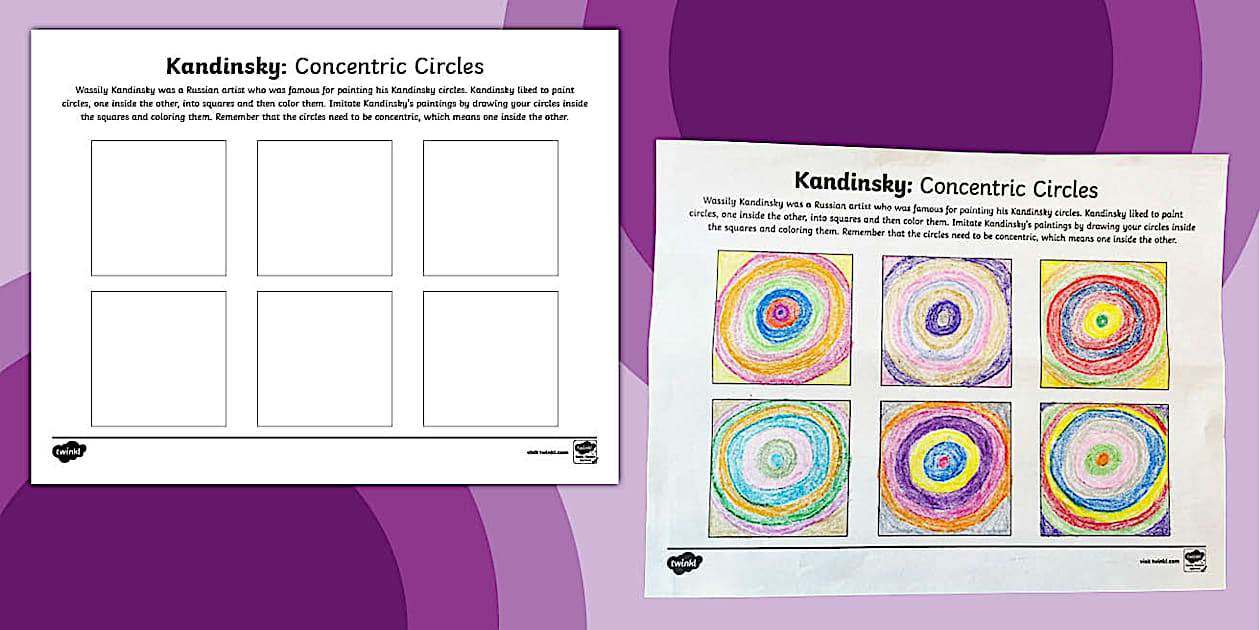 Kandinsky: Concentric Circles Worksheet (teacher made)