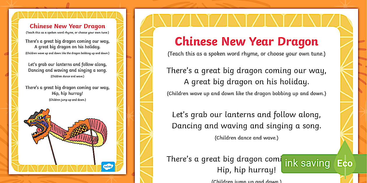 Chinese New Year Dragon Rhyme (teacher made) - Twinkl