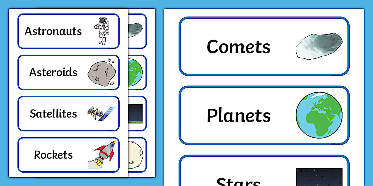 * NEW * Space Topic Group Labels - Twinkl