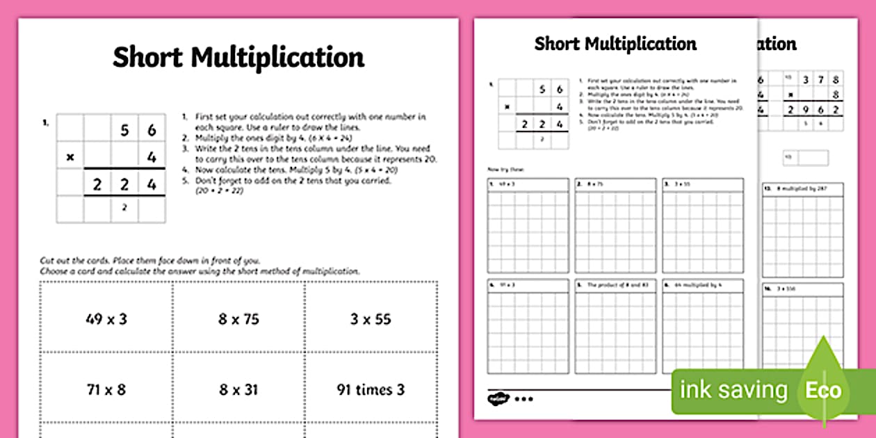 Year 3 Multiplication: Short Multiplication Worksheets