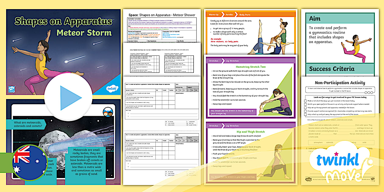 Twinkl Move PE: Lesson 4: Shapes on Apparatus: Meteor Shower