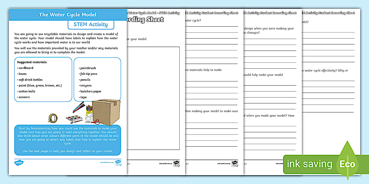 Model of The Water Cycle - STEM Activity 3-6 Ι World Water Day