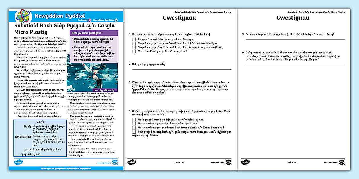 Newyddion Dyddiol:Robotiaid Bach yn Casglu Microplastig Uwch