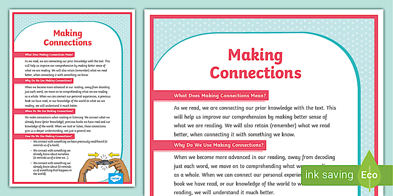 Reading Comprehension Skills: Making Connections Poster (Year 5-6)