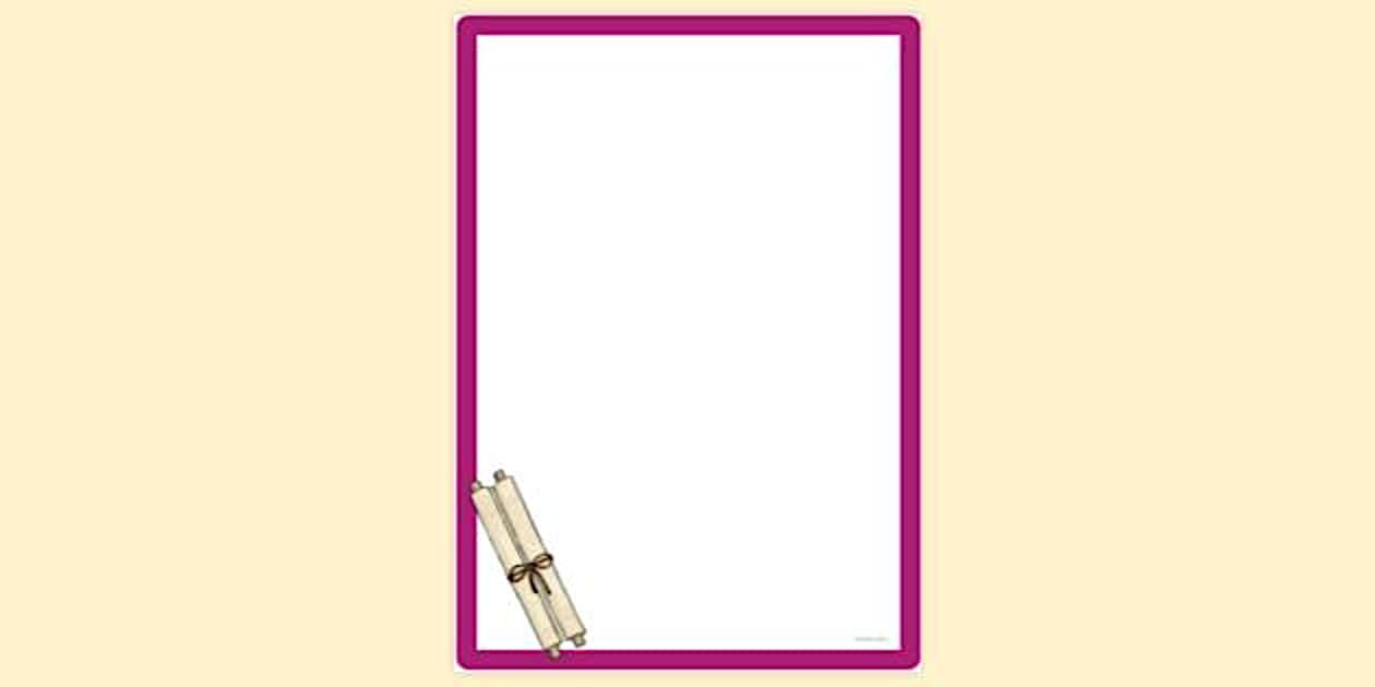 Scroll rolled up Page Border | Page Borders | Twinkl