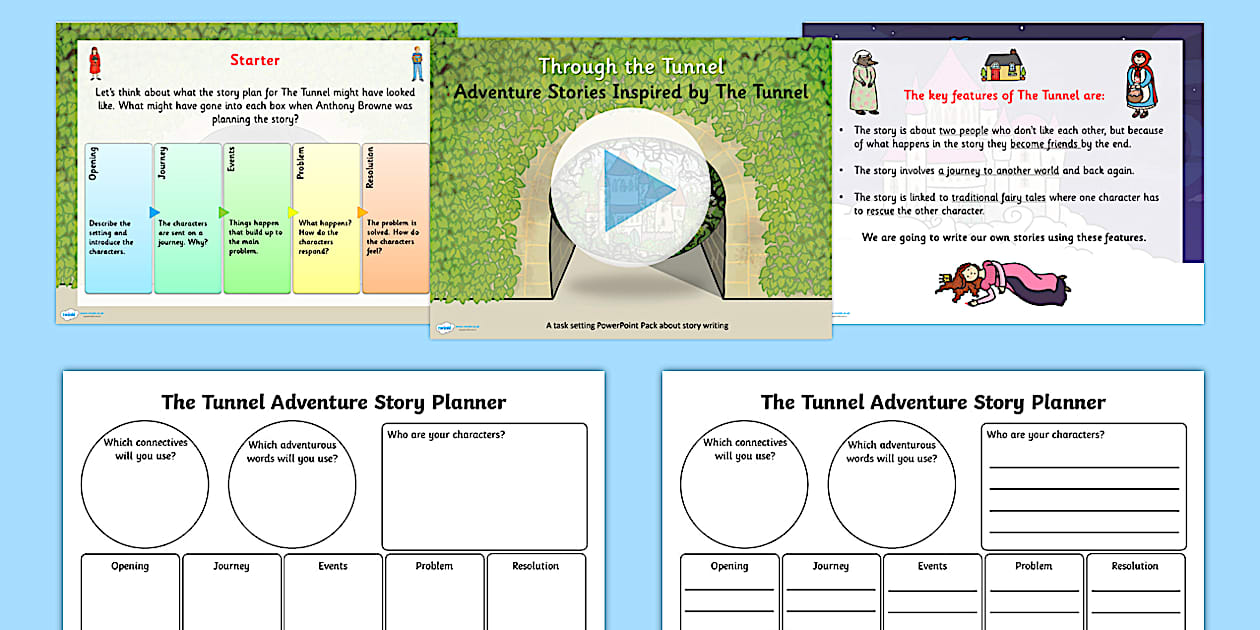 Editable Adventure Story Pack Inspired by The Tunnel to Support Teaching on