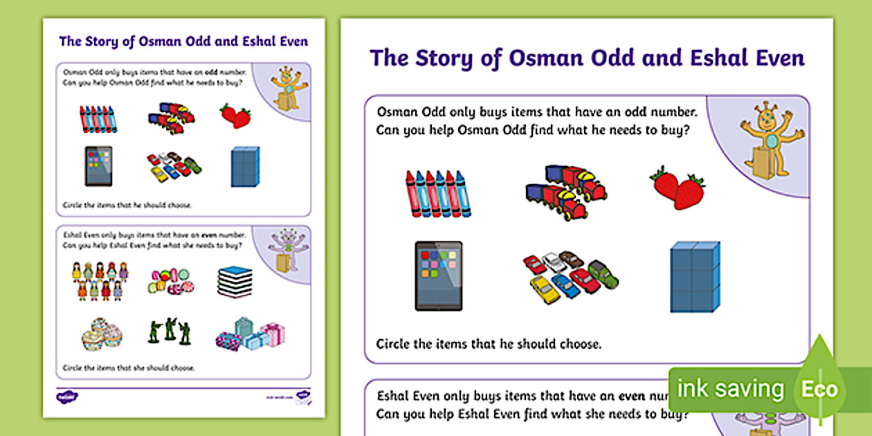 👉 The Story of Osman Odd and Eshal Even Worksheet