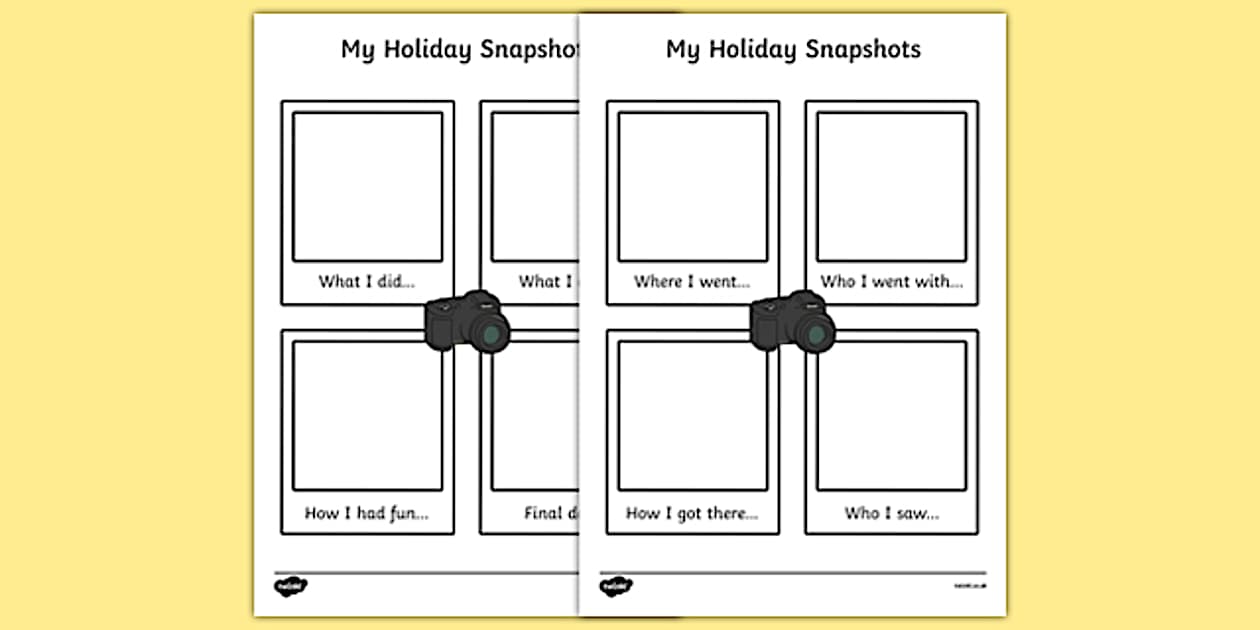Editable My Holiday Snapshots Writing Frame - Twinkl