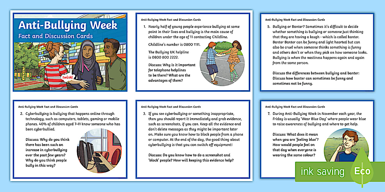 KS2 Anti-Bullying Week Fact and Discussion Cards - Twinkl