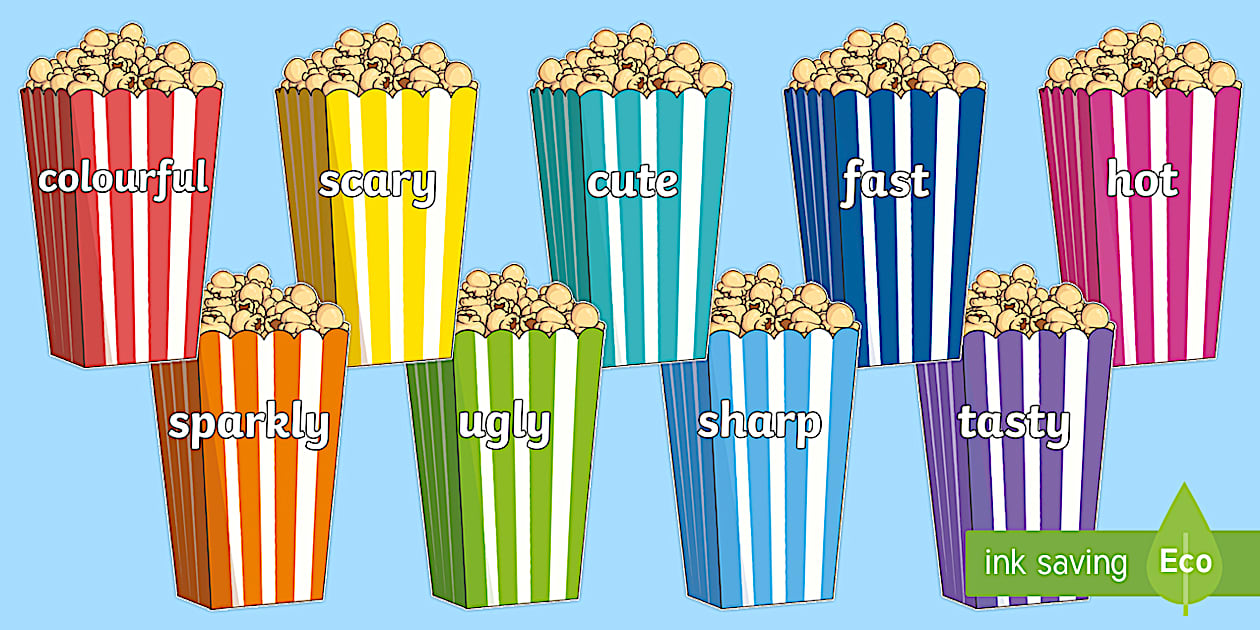 Wow Words on Popcorn (teacher made) - Twinkl