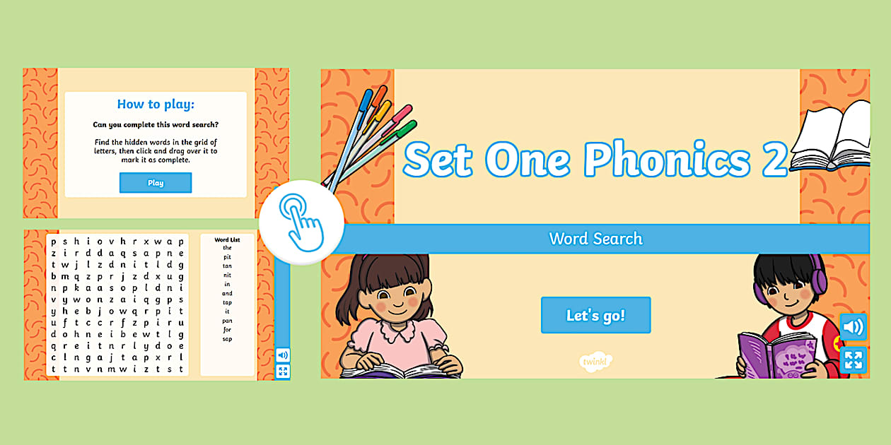 Set 1 Word Search to Support the Teaching of Phonics Plus 2