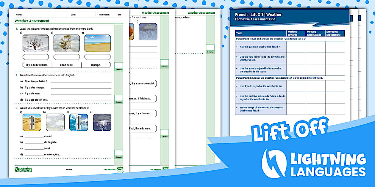 👉 French Weather Assessment Test Pack