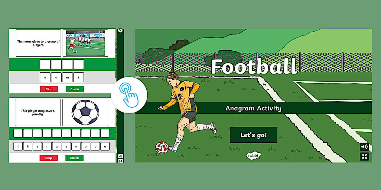 Football Interactive Anagram Puzzle Game - KS2 - Twinkl