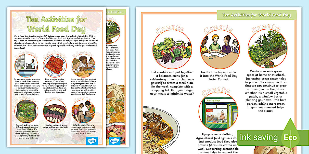 Ten Activities for World Food Day (teacher made) - Twinkl