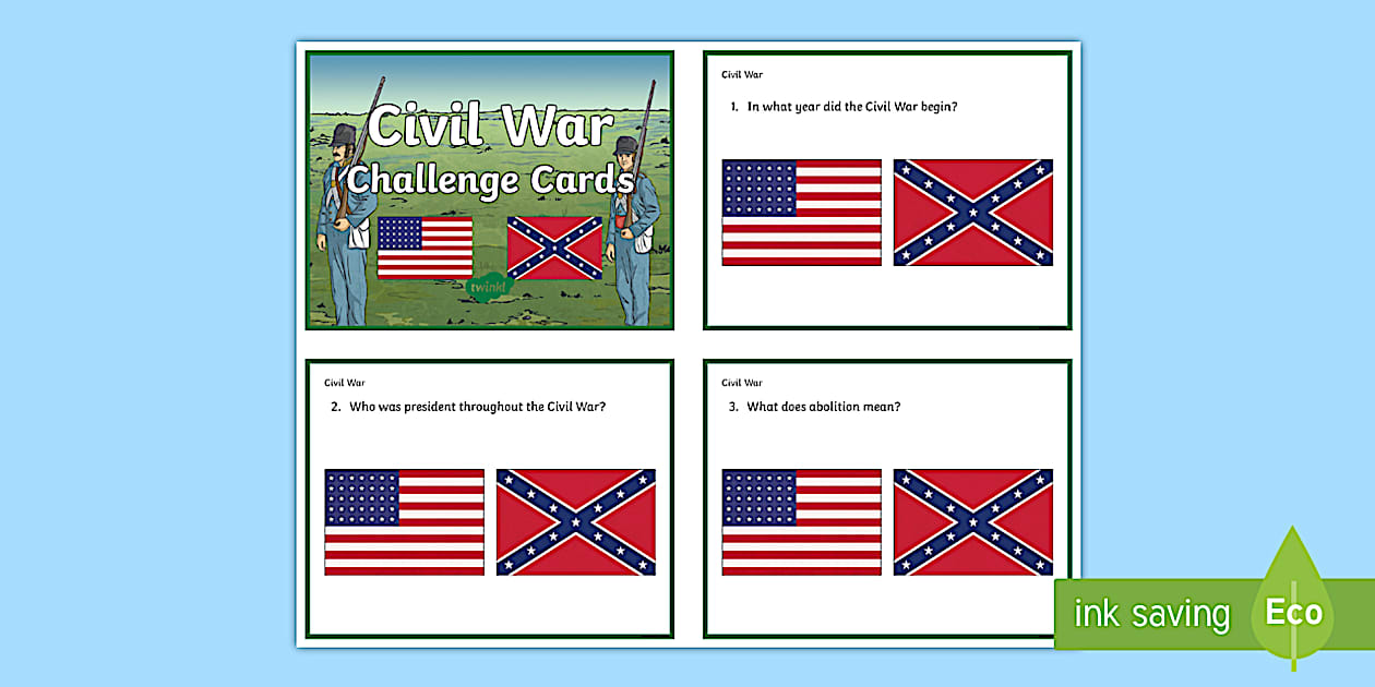 Civil War Challenge Cards