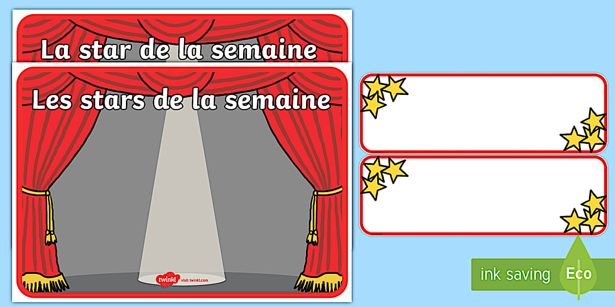 Poster A3 star de la semaine (teacher made) - Twinkl
