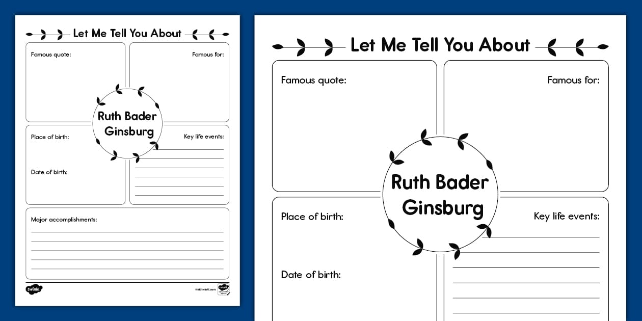 Let Me Tell You About Ruth Bader Ginsburg Biography - Twinkl