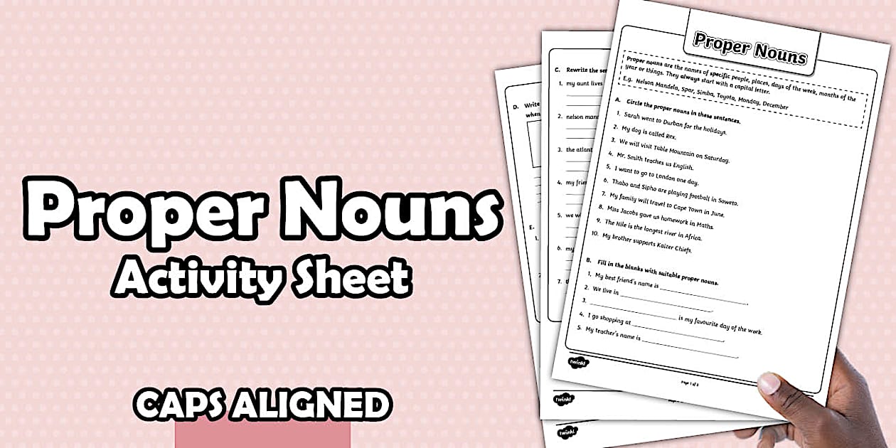 IP English – Word Skills – Proper Nouns (CAPS Aligned)