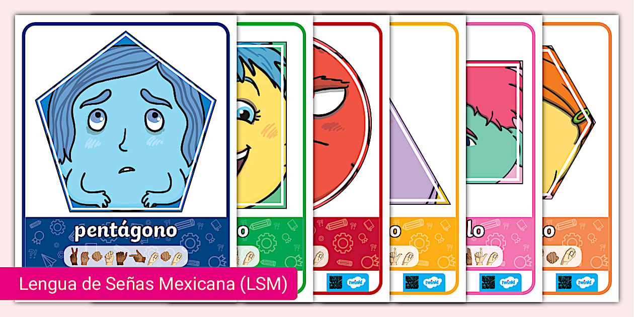 Carteles: Figuras geométricas en LSM (teacher made)