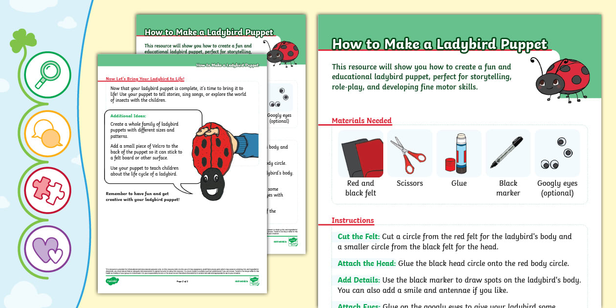 How to Make a Ladybird Puppet (teacher made) - Twinkl