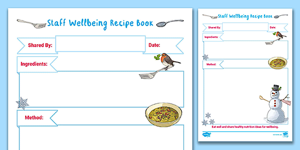 Staff Wellbeing Staff Recipe Book (teacher made) - Twinkl