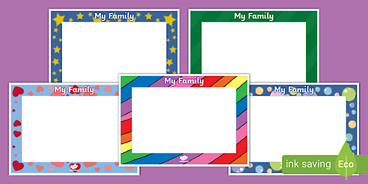 My Family Photo Frame Cut-Outs (teacher made) - Twinkl