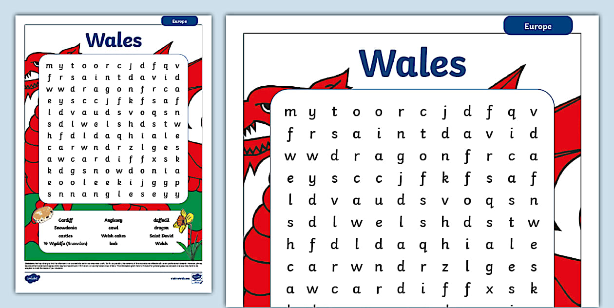 KS1 Wales Word Search - KS1 (teacher made) - Twinkl