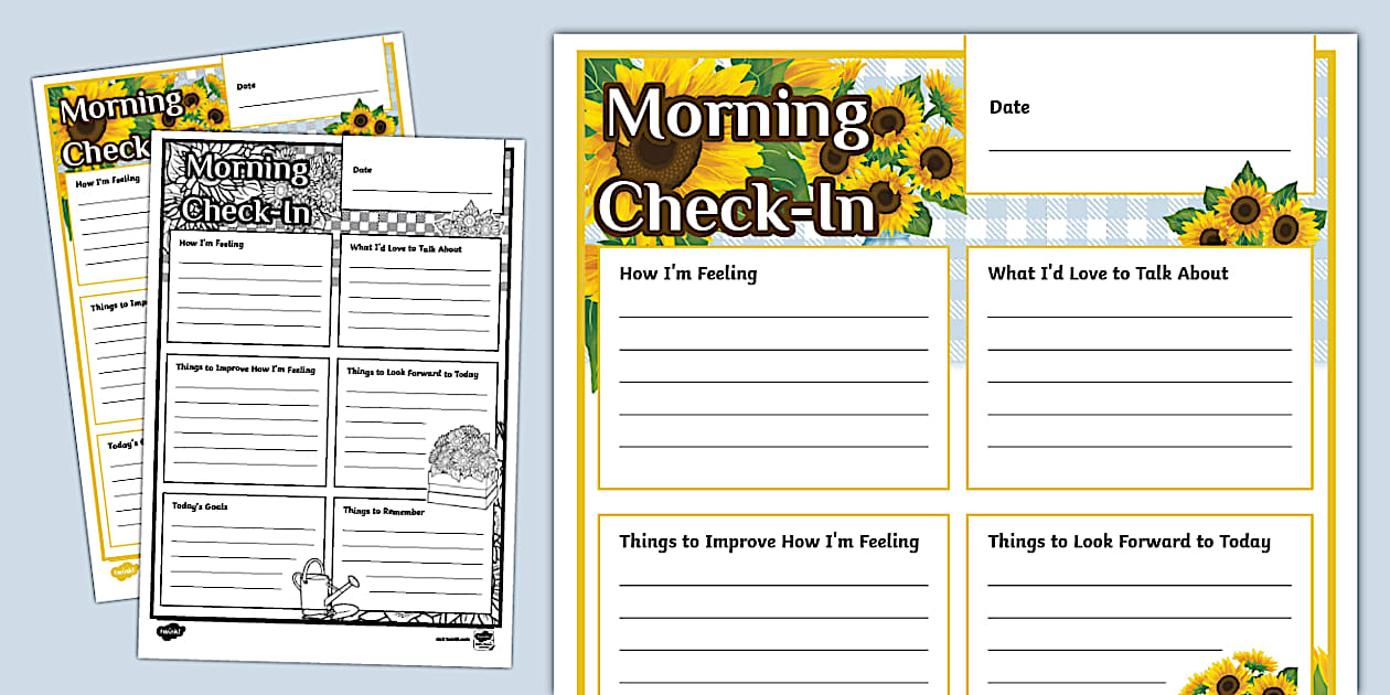 Sunflower-Themed Morning Check-In Activity
