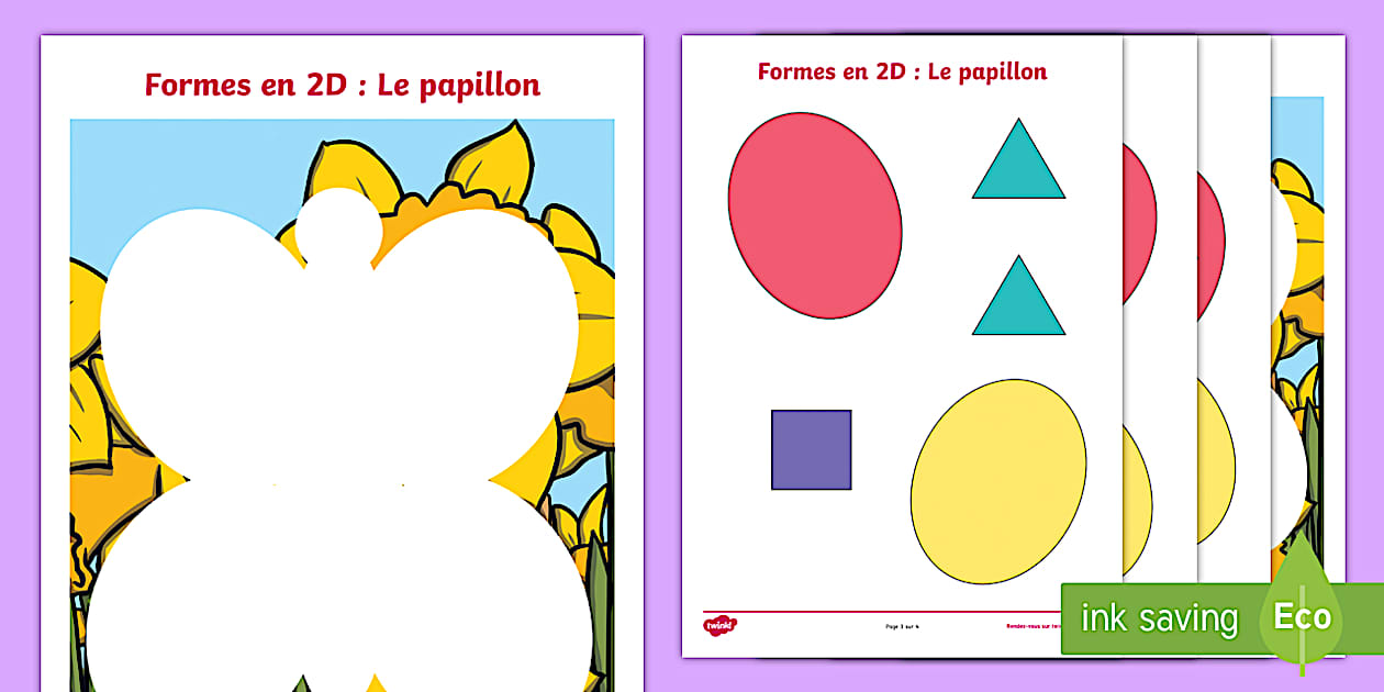 Formes en 2D : Le papillon (teacher made) - Twinkl