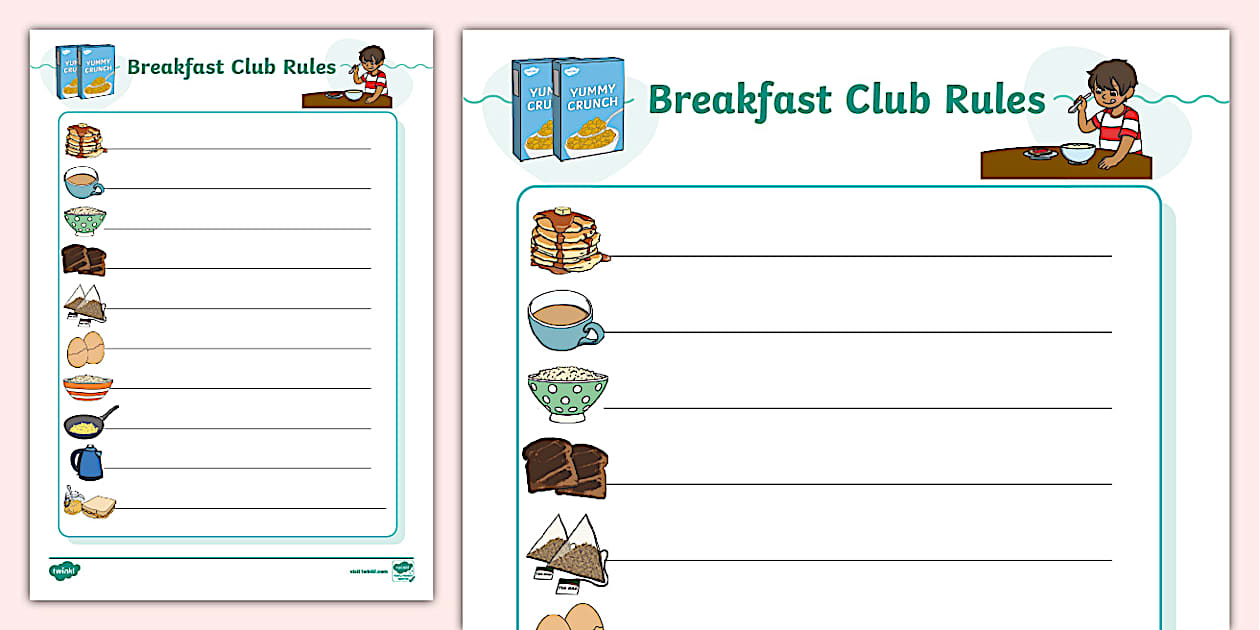 Editable Breakfast Club Rules Poster, Breakfast Club