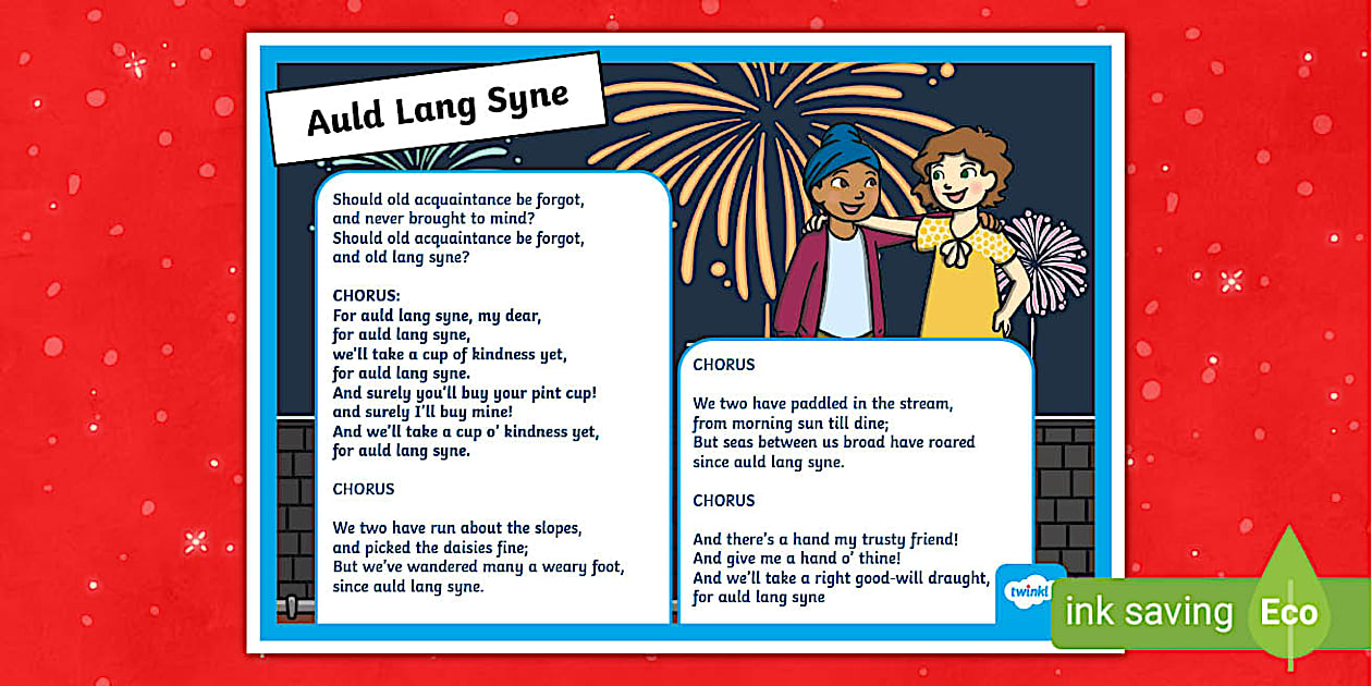 Auld Lang Syne Display Poster (Hecho por educadores)