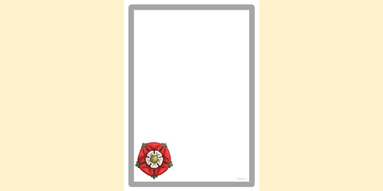 Simple Blank Tudor Rose Border | Page Borders | Twinkl