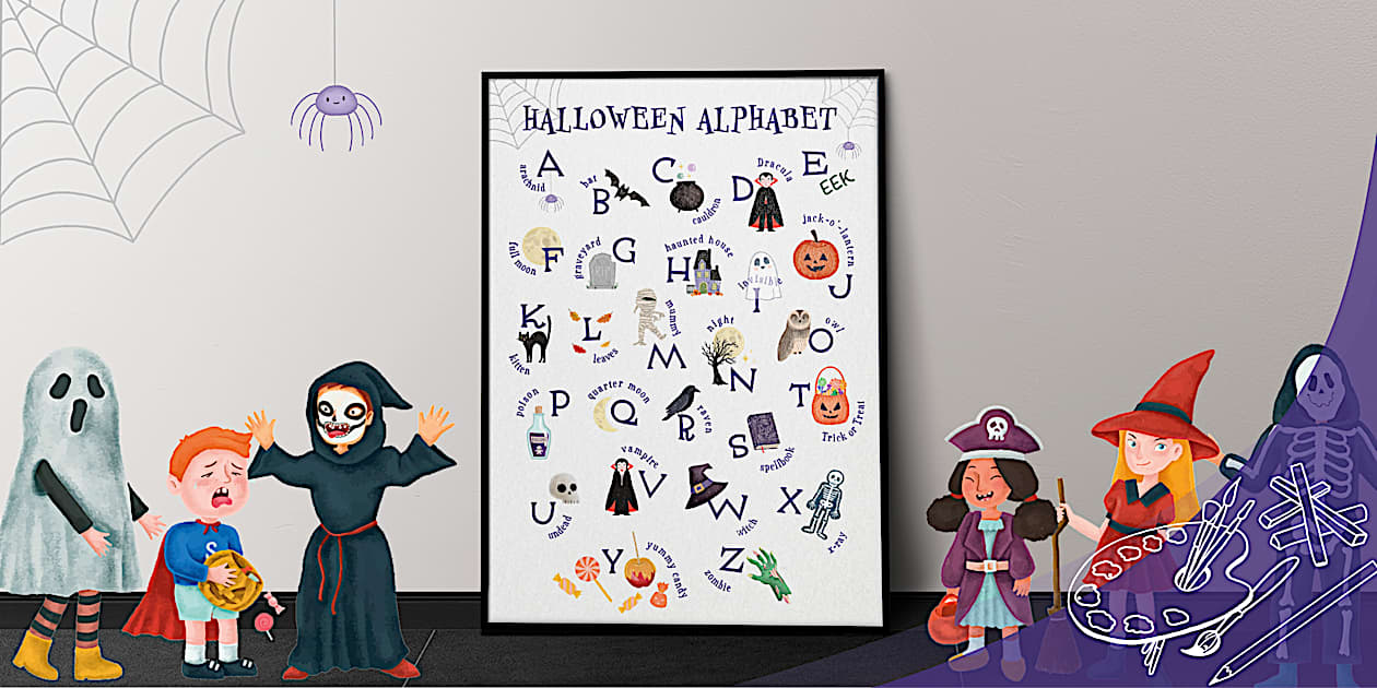 Halloween-Themed Alphabet Poster | Twinkl Art Gallery