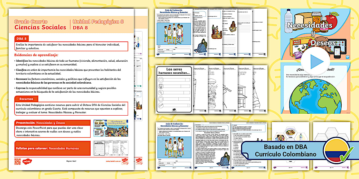 Actividades Ciencias Sociales Grado Cuarto Colombia - Twinkl