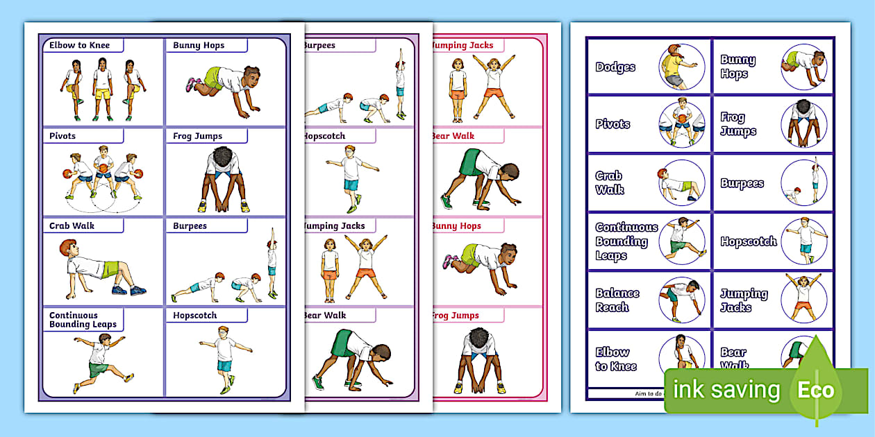 Gross Motor Skills Bingo - Twinkl PE