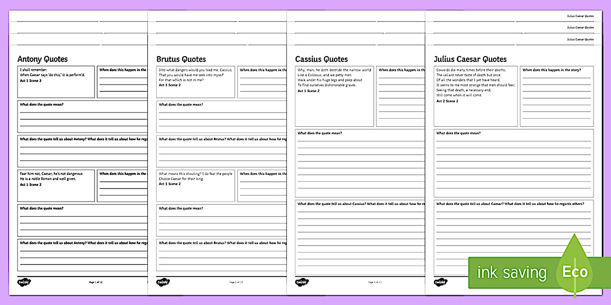 Shakespeare’s Julius Caesar Character Quotes | Junior Cycle