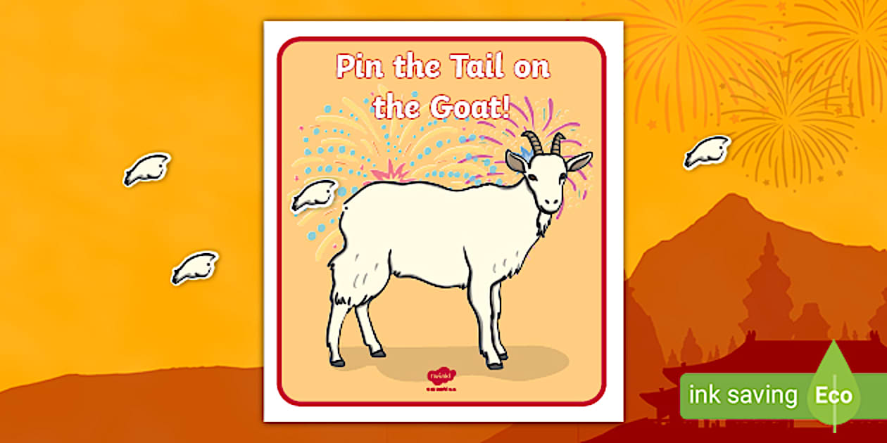 Chinese New Year Pin the Tail on the Goat Activity - Activities