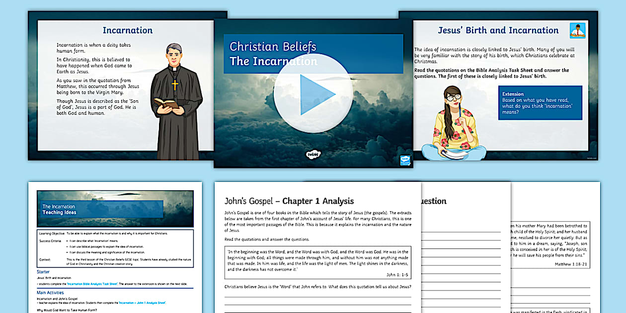 Incarnation Lesson Pack - Christianity; Incarnation; Trinity; God; Jesus