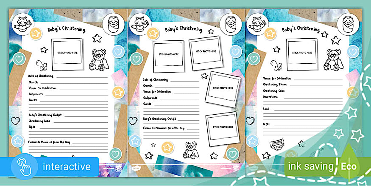 Baby's Christening - My Baby Journal (teacher made) - Twinkl