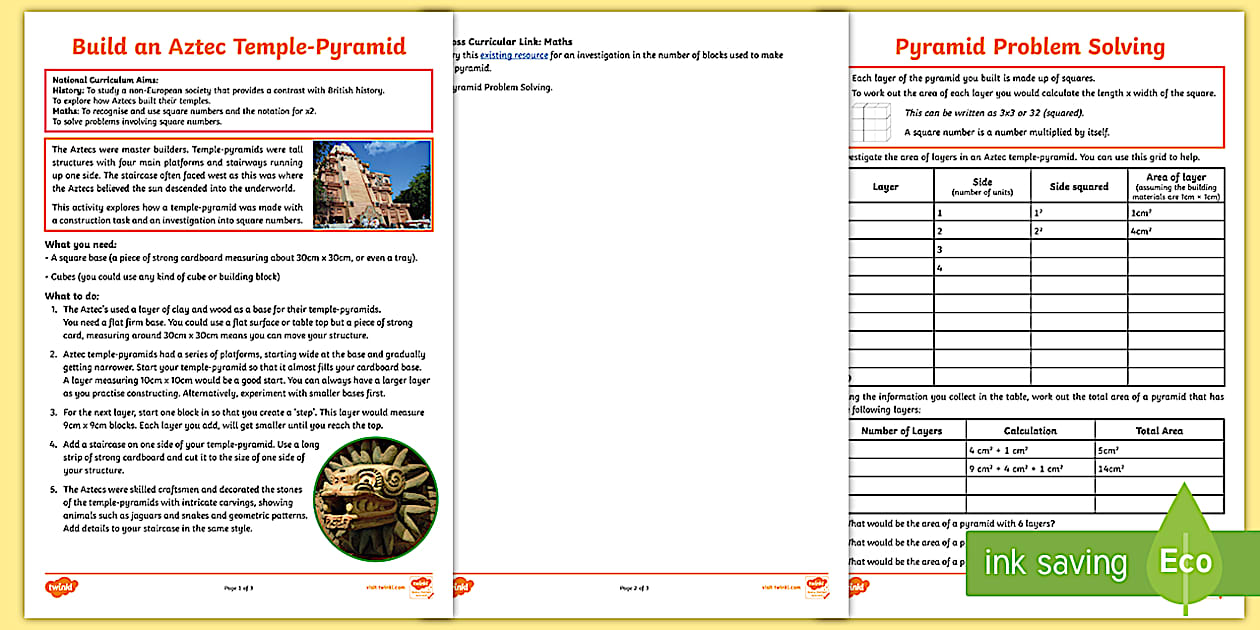 Build an Aztec Temple Activity - History (teacher made)