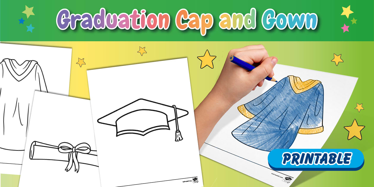 * NEW * Blank Graduation Cap and Gown Template