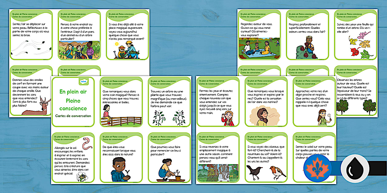 Outdoor Mindfulness Talk Cards French (Teacher-Made)