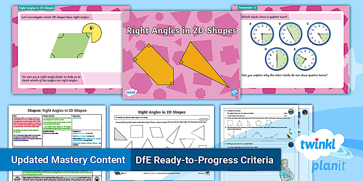 Y3 Identify Right Angles in Shapes Lesson 2 - Twinkl