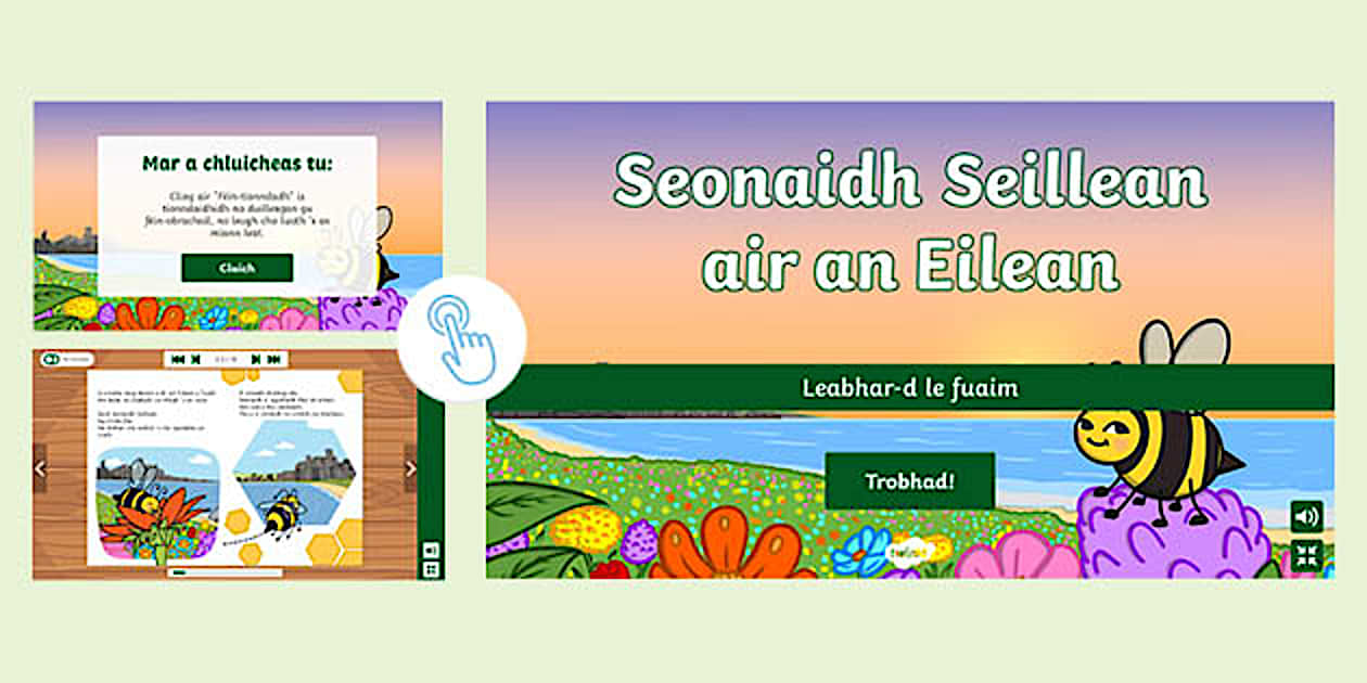 Leabhar-d Seonaidh Seillean air an Eilean le fuaim - FtMG