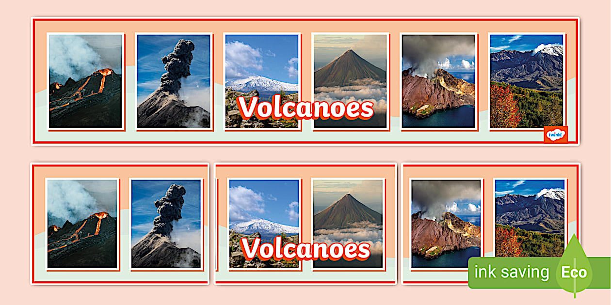 Volcanoes Photo Display Banner (Teacher-Made) - Twinkl
